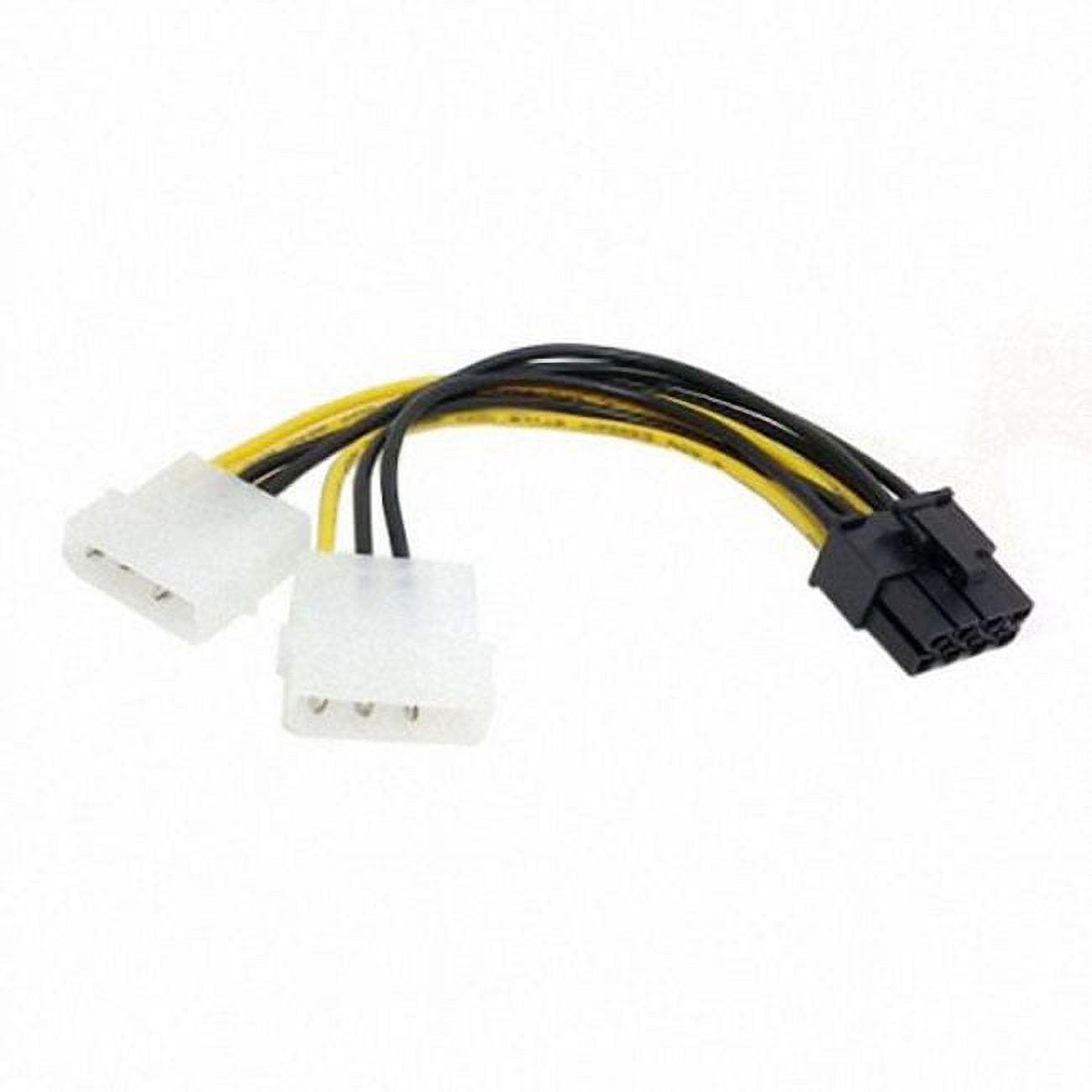 CY Dual Molex 4pin IDE to 8 Pin PCI-E Power Lead Cable for Asus MSI VGA ...