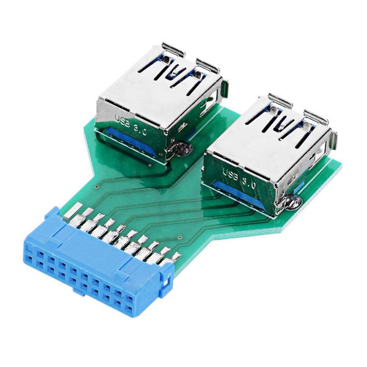CY Dual USB 3.0 A Type Female to Motherboard 20/19 Pin Box Header Slot ...