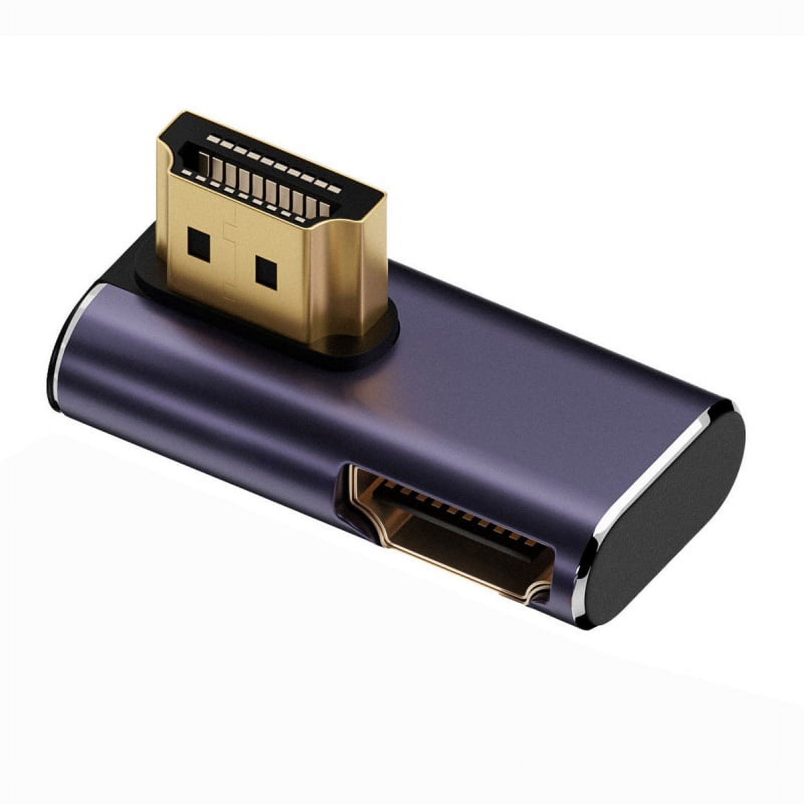 CY HDMI Male to HDMI 2.1 Female Vertical 90 Degree Left Down Angled Low ...