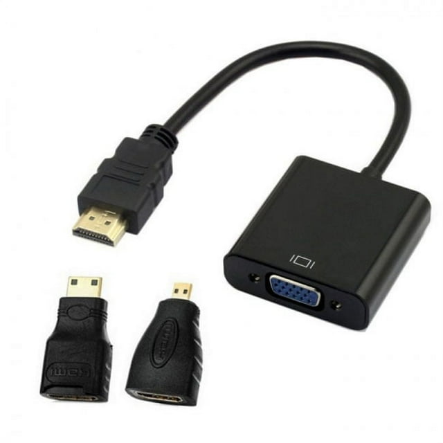 CY HDMI Source to VGA Female Output Cable with Micro Mini HDMI Adapter ...