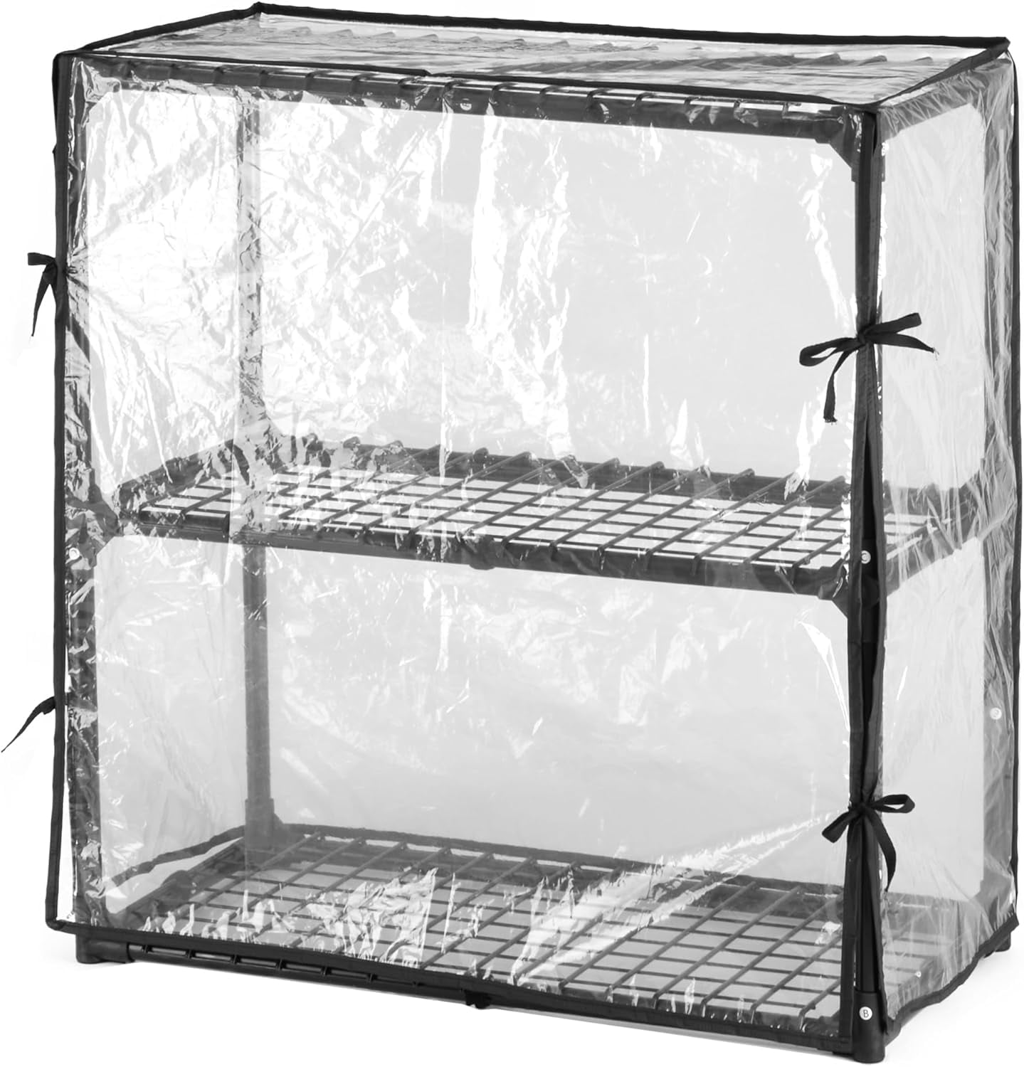 CY Heavy Duty 3-Shelf Wire Rack with Cover for Storage Solutions, Easy ...