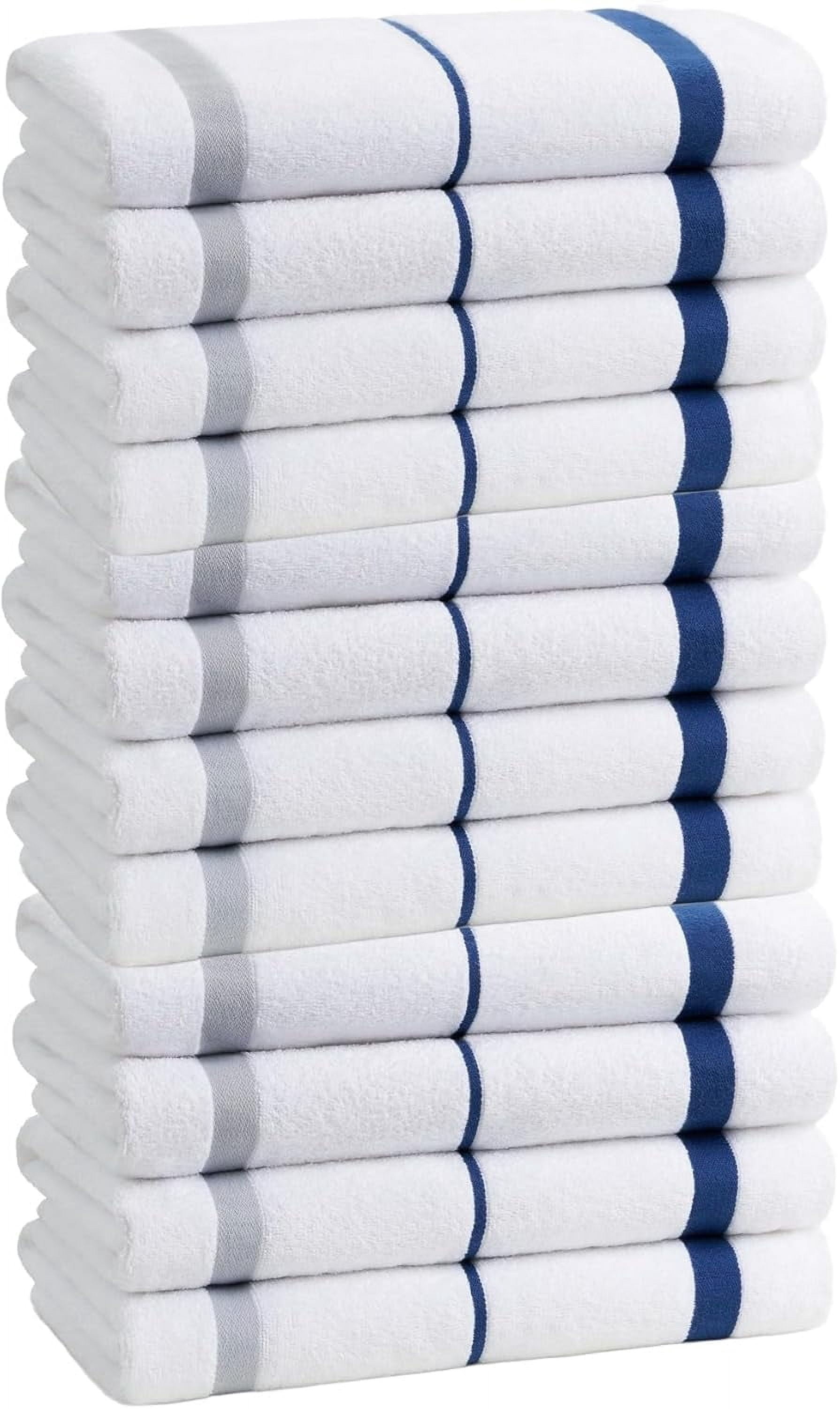 CY Horizontal Sailor Stripes Beach Pool Towels - Set of 12 Pcs - 30in X ...