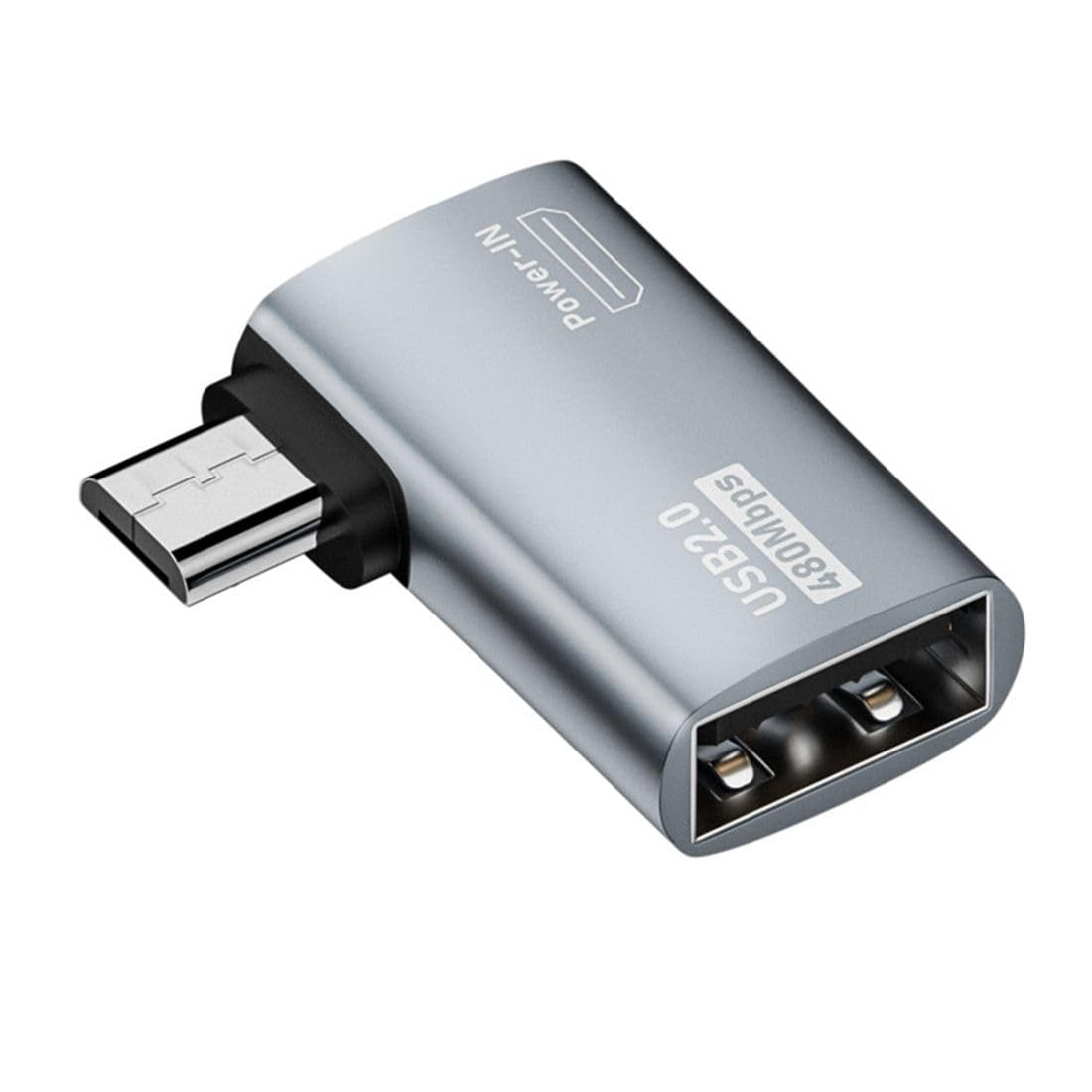 CY Micro USB 2.0 to Type-A Female OTG Host Adapter 90 Degree Right ...