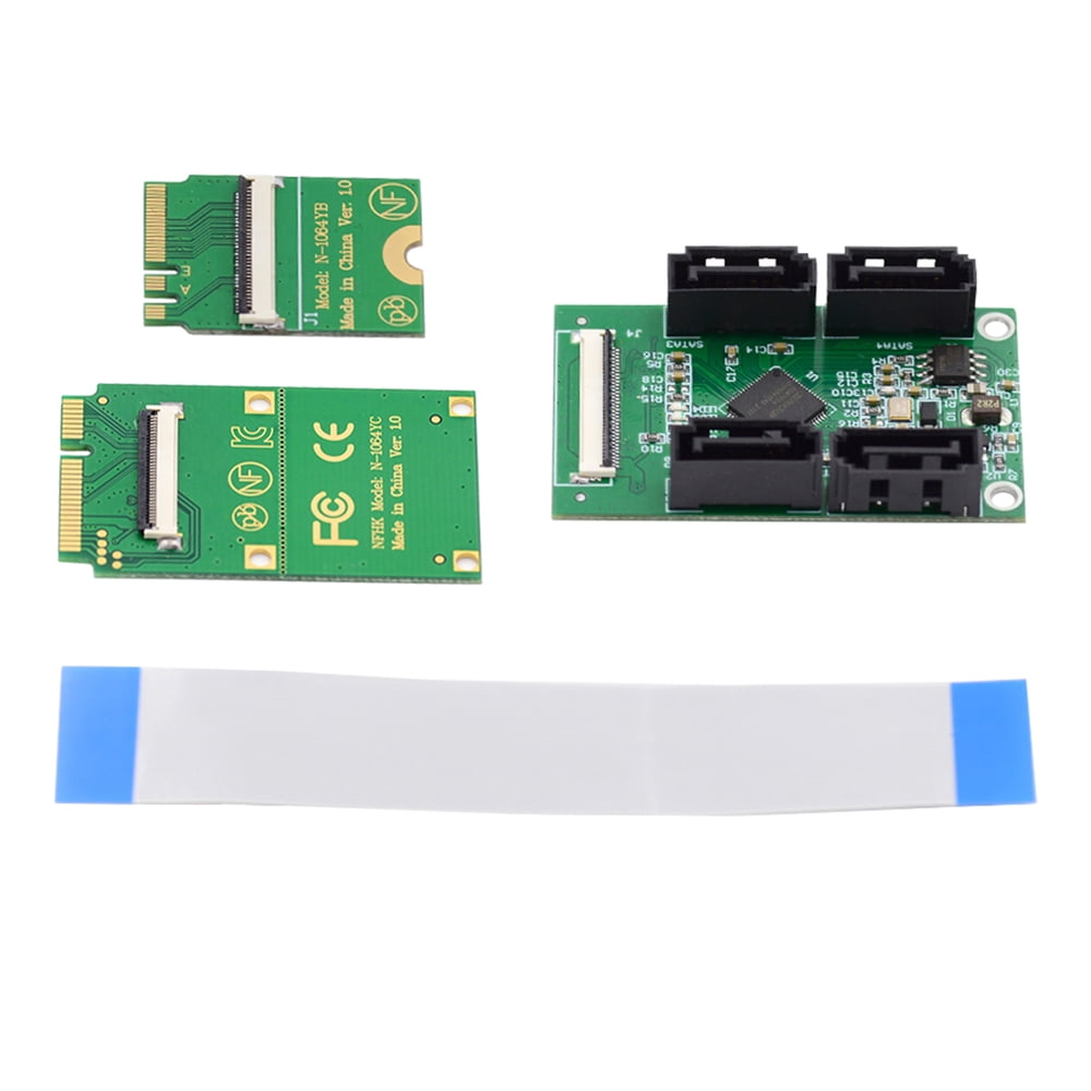 CY Mini PCI-E PCI Express & NGFF A+E Key to SATA 3.0 Four Ports Adapter ...