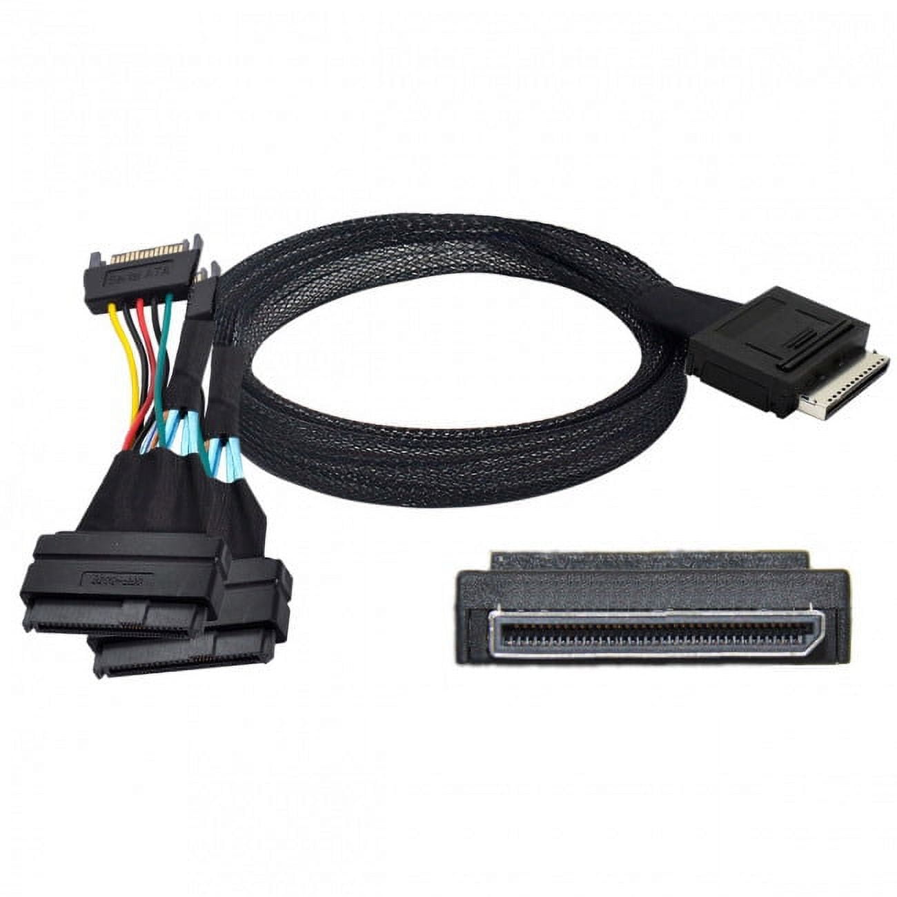 CY OCuLink PCIe PCI-Express SFF-8611 8x 8-Lane to Dual SFF-8639 U.2 4x SSD Data Active Cable ...
