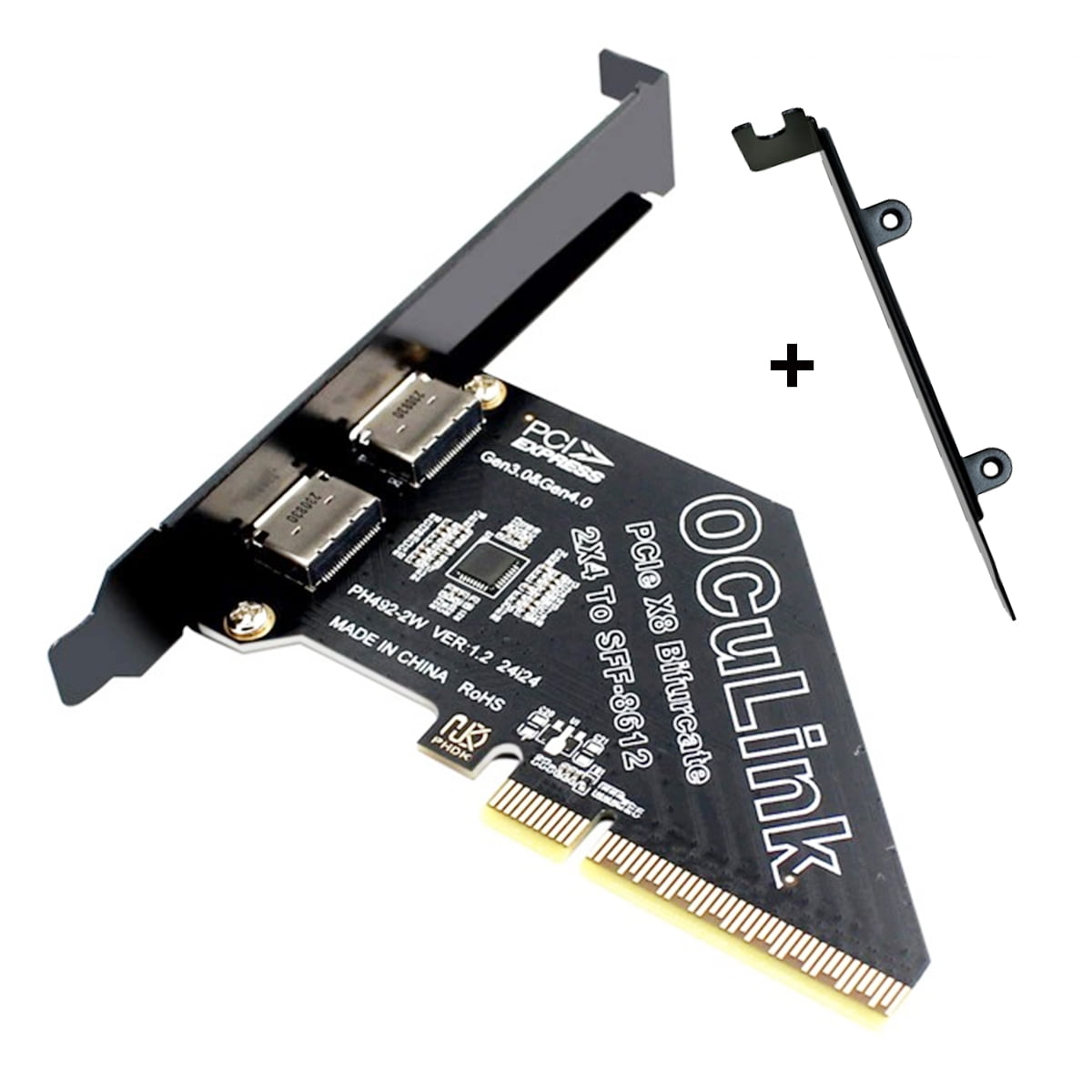 CY PCI-Express 4.0 PCIE 8x Detachable to Dual Oculink SFF-8612 SFF-8611 VROC Raid0 Adapter for U ...