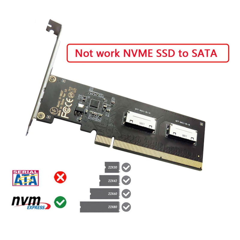 CY PCIE PCI-Express 16x to Dual Oculink SFF-8612 SFF-8611 8x VROC ...