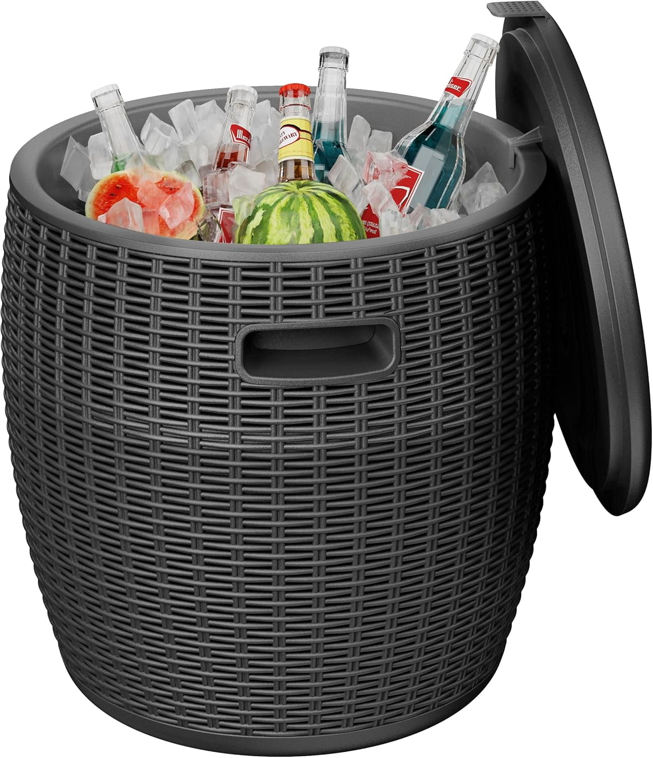 CY Resin Ice Bucket with Lid & Handles,9.5 Gallon Storage Bin for Ice ...