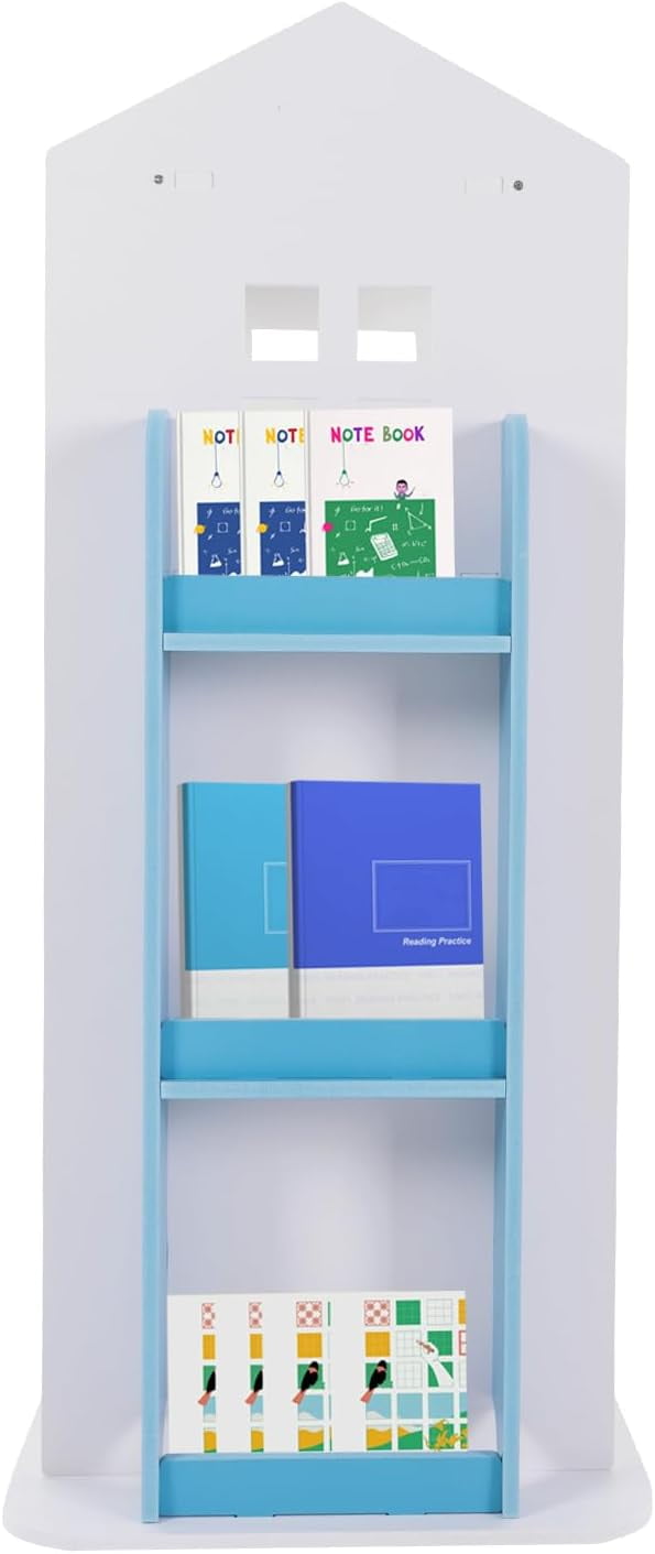 CY Rotating Bookshelf Storage Stand Bookcase Organizer Rack, Floor ...