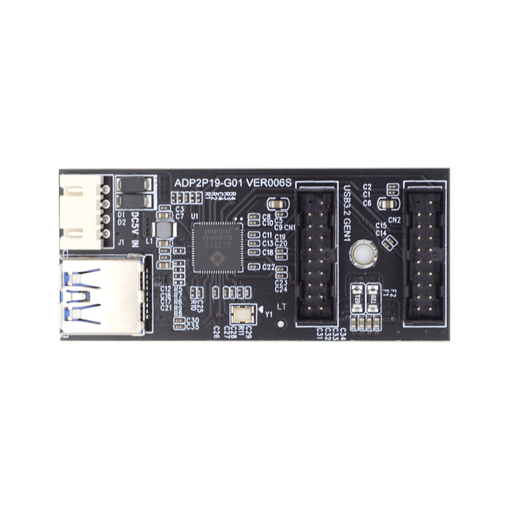 CY Single 19/20Pin Header to USB 3.0 19/20Pin Dual Ports Female PCBA ...