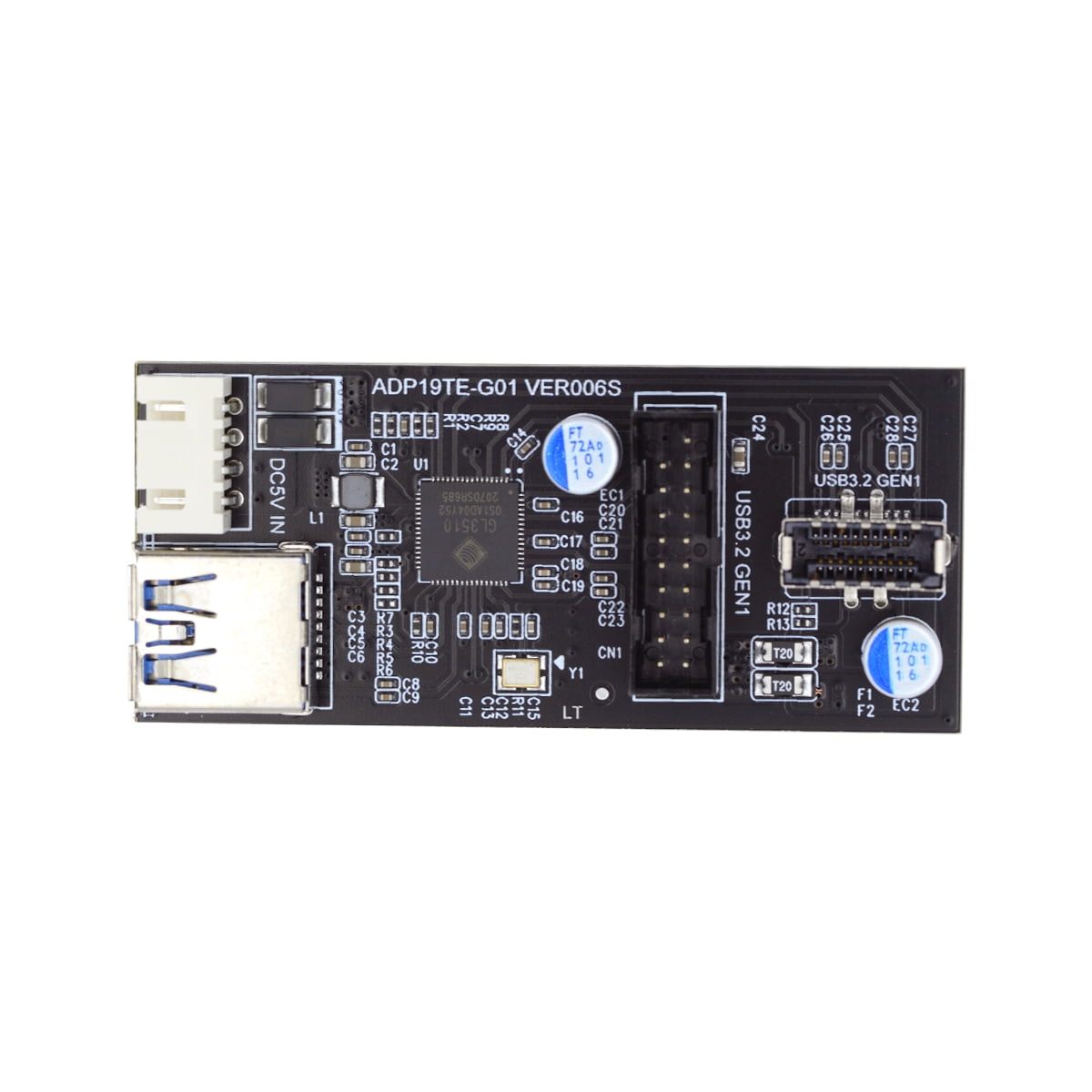 CY Single 19/20Pin Header to USB 3.0 20Pin & Type-E Dual Ports Female ...