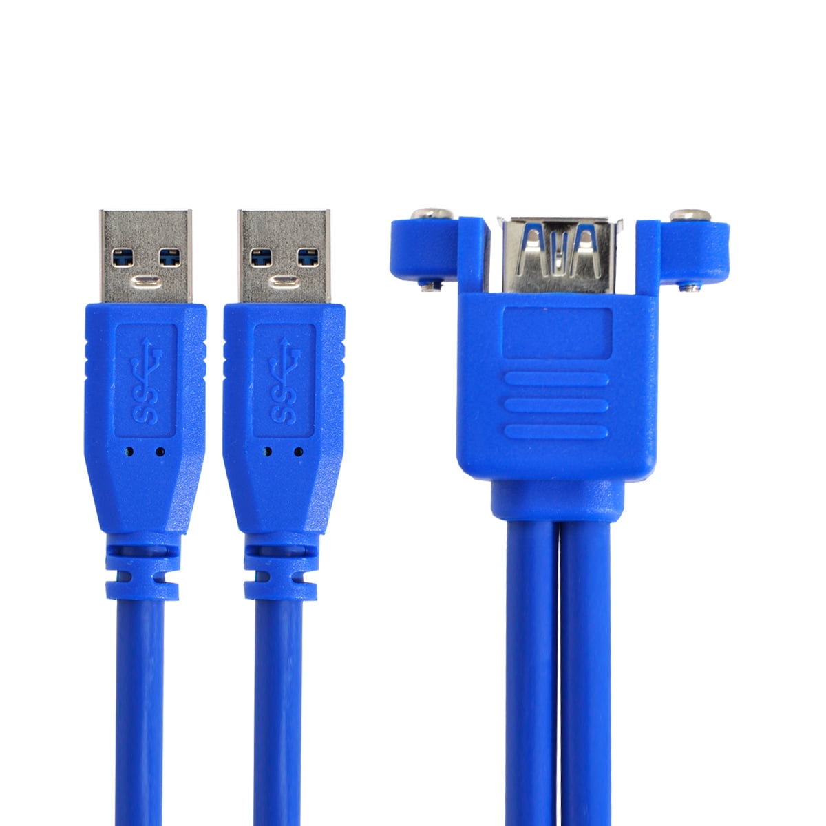 CY Stackable Dual USB 3.0 Male to Female Type-A Panel Type Header Cable ...