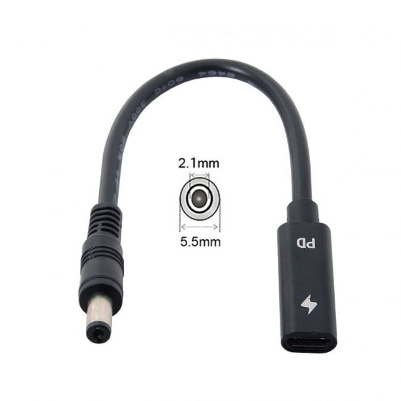 CY Type C USB-C Female Input to DC 5.5*2.1mm Power PD Charge Cable fit ...