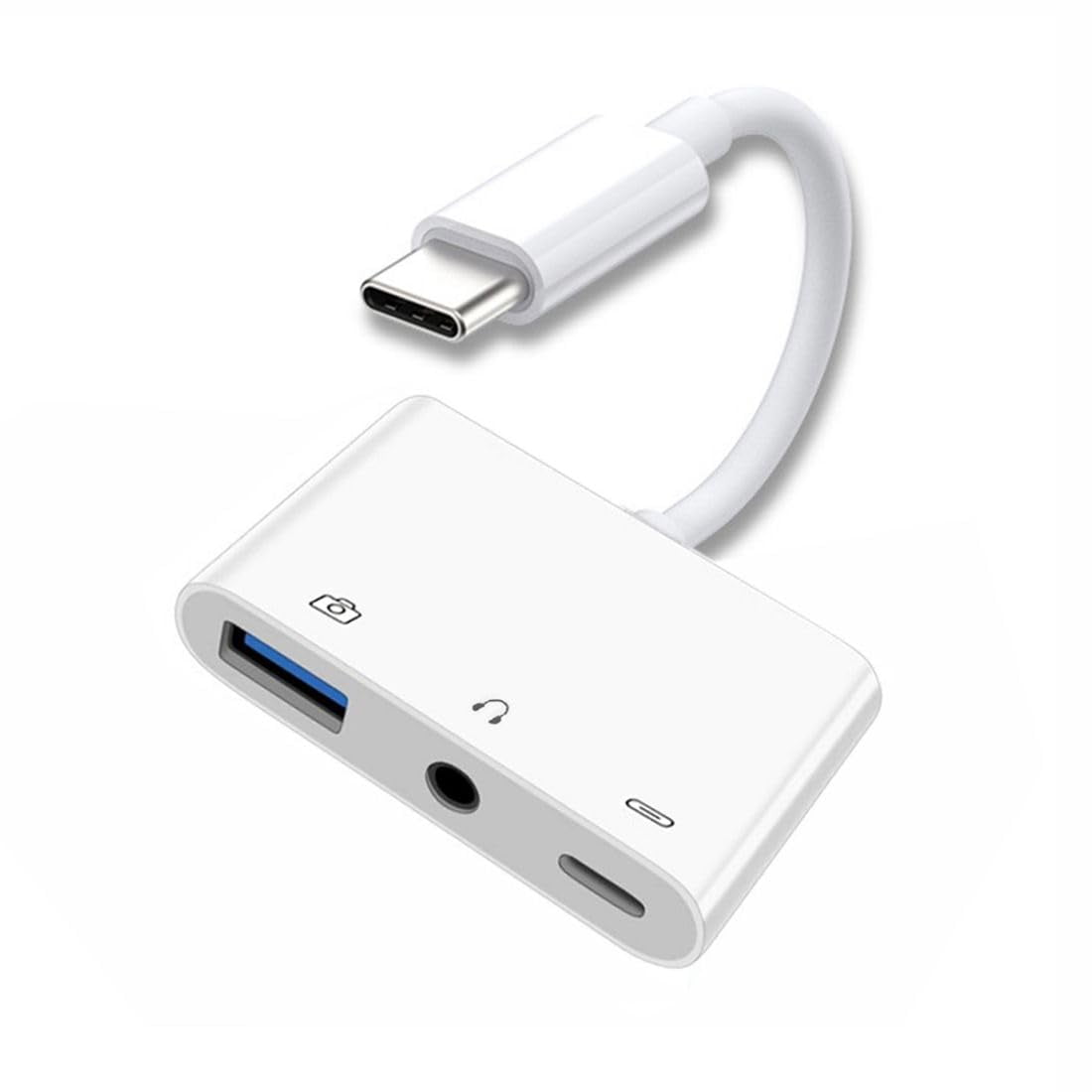 CY Type C USB-C to 3.5mm Audio AUX & Type-A USB2.0 OTG Female with PD ...