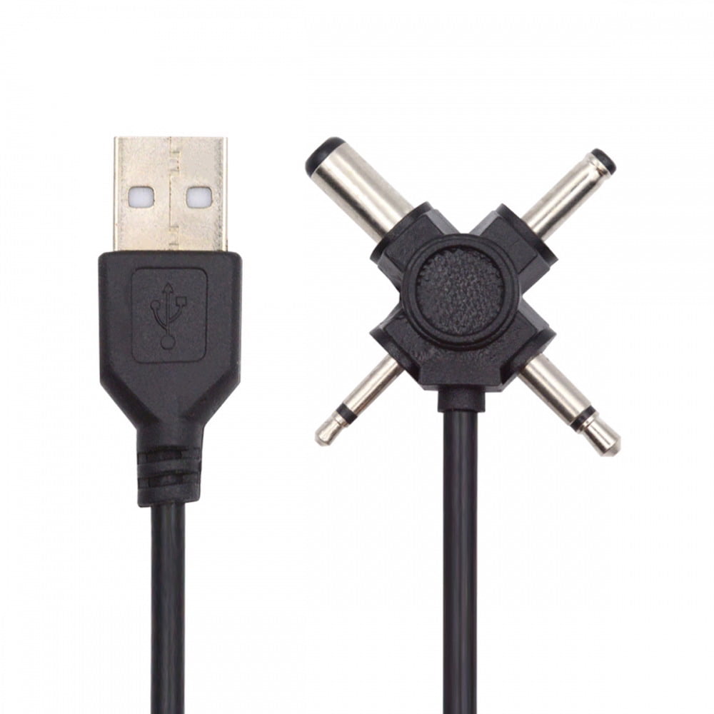 CY USB 2.0 Type-A Male to 4-in-1 DC 5V 5.5x2.1mm 4.0x1.7mm Mono 3.5mm 2 ...