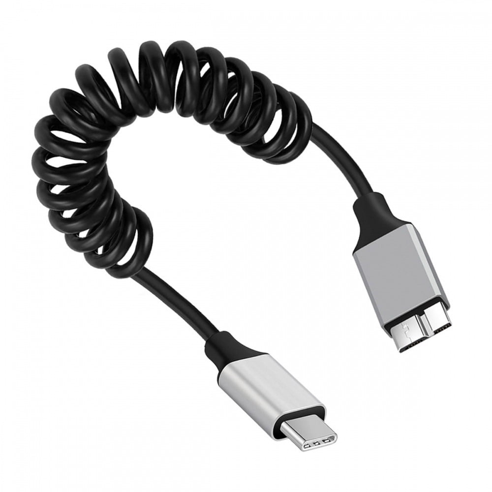 CY USB-C Type-C Host to Micro-USB3.0 Male OTG Stretch Coiled Cable ...