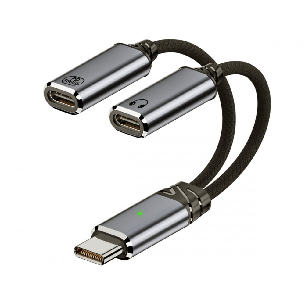 CY USB-C Type-C Male to Dual Female Audio DAC AUX Music 16bit 48kHz ...