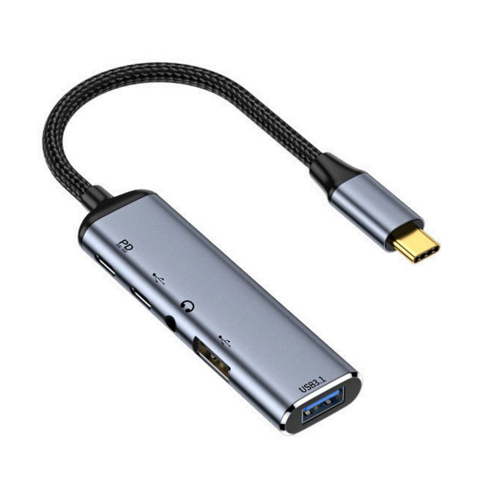 CY USB-C Type-C to Audio 3.5MM Dual USB 3.0 HUB Converter Multiport ...