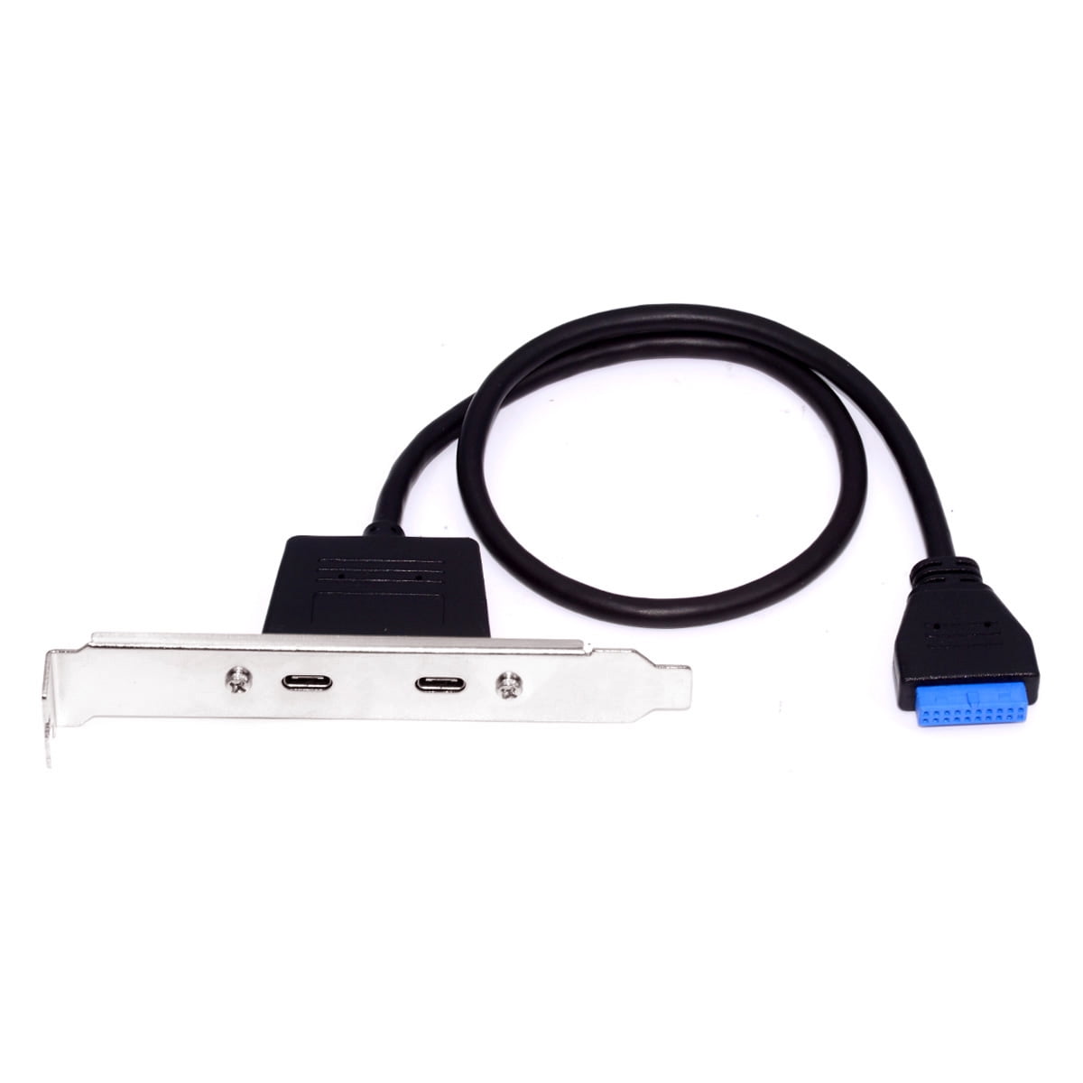 CY USB3.0 Motherboard 19/20Pin to USB-C Type-C Dual Ports Female PCI-E Back Panel 5Gbps Cable ...