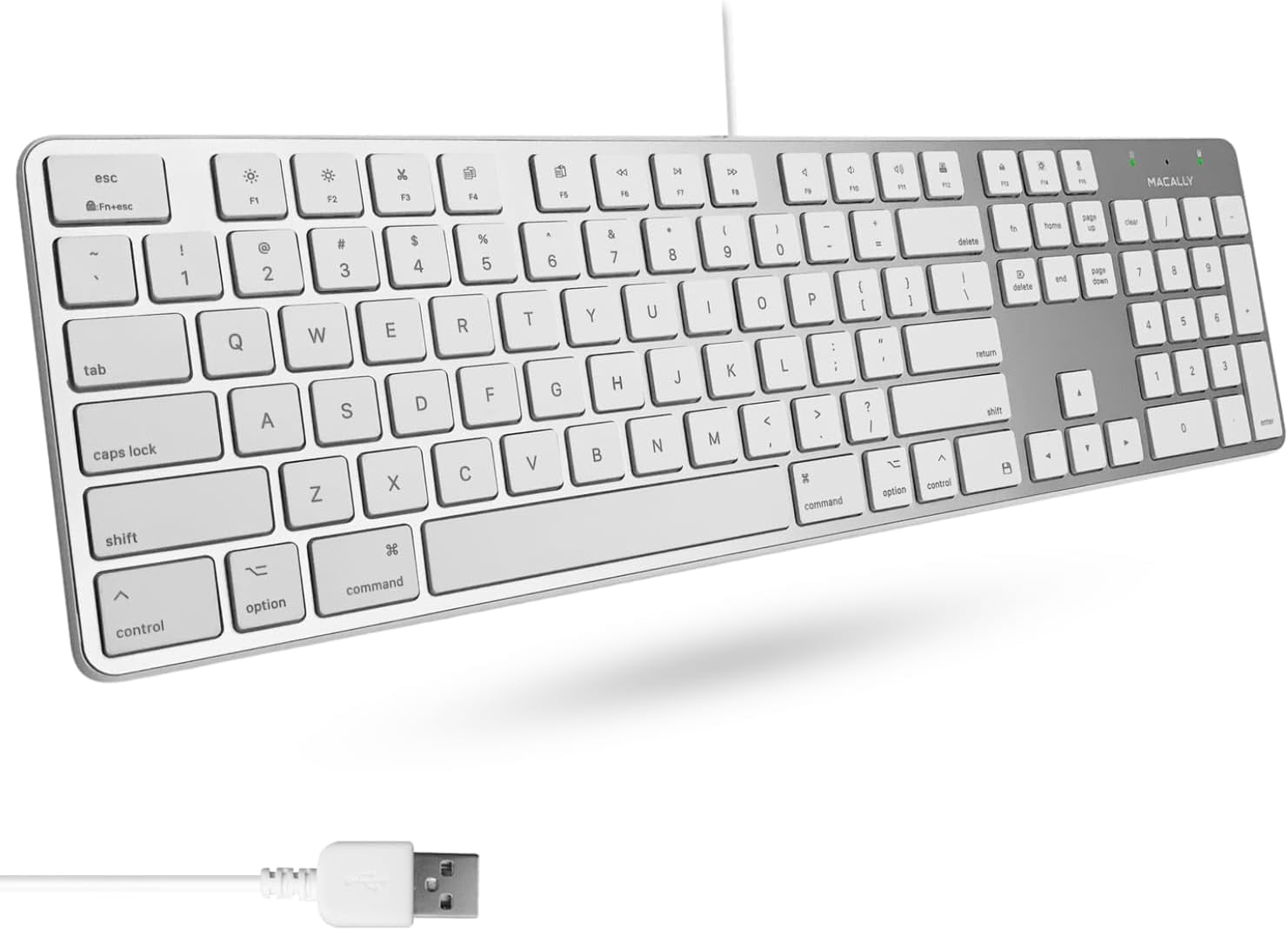 CY Ultra-Slim USB Wired Keyboard with Number KeypadWindows Desktop PC Laptops, Silver ...
