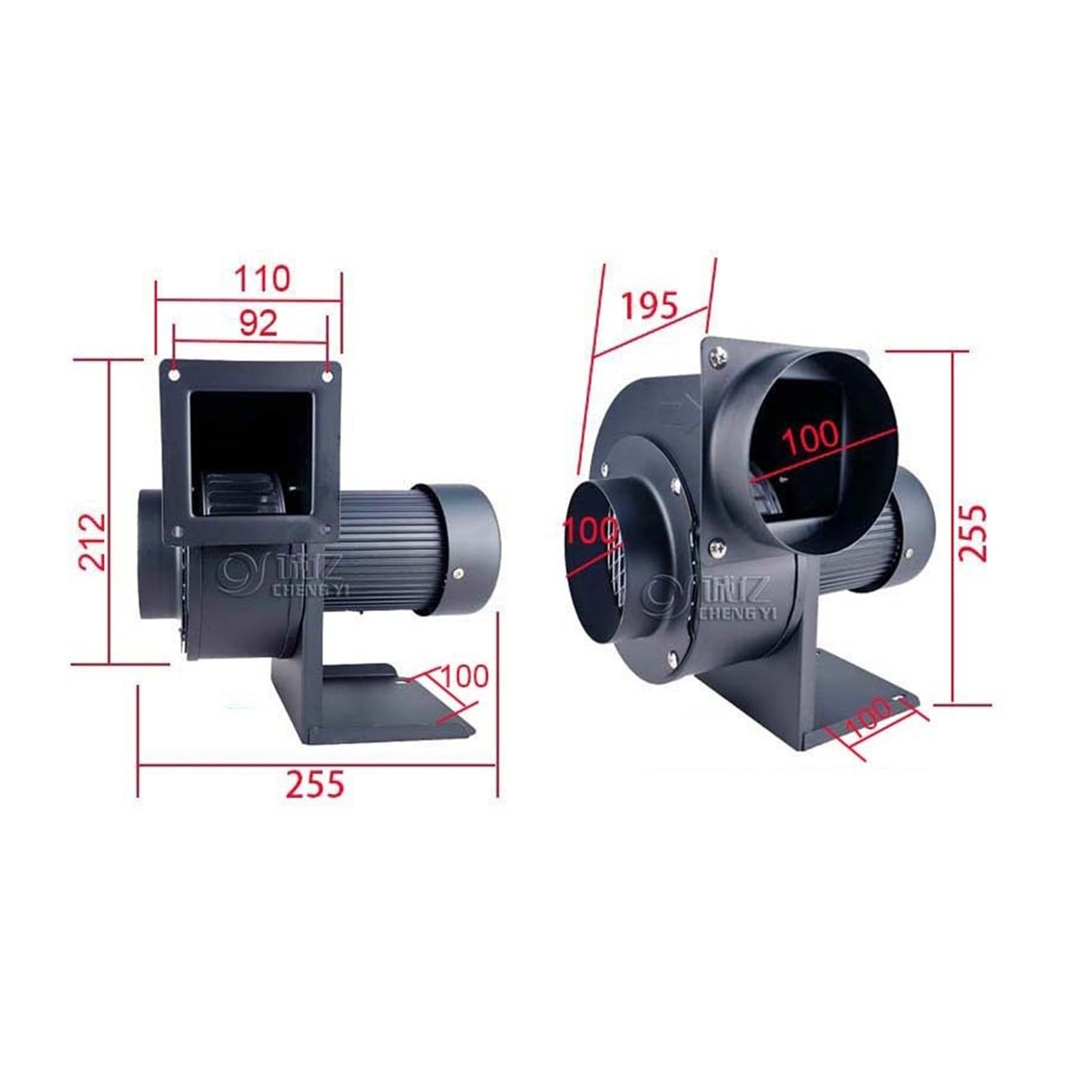 CY133 Centrifugal Fan Multi-Wing Blower Exhaust Fan Low Noise Fan Pipe ...