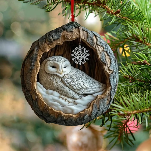 CY5O5ee 2026 Christmas PineCone Ornaments 2D Acrylic Sleeping Animals ...