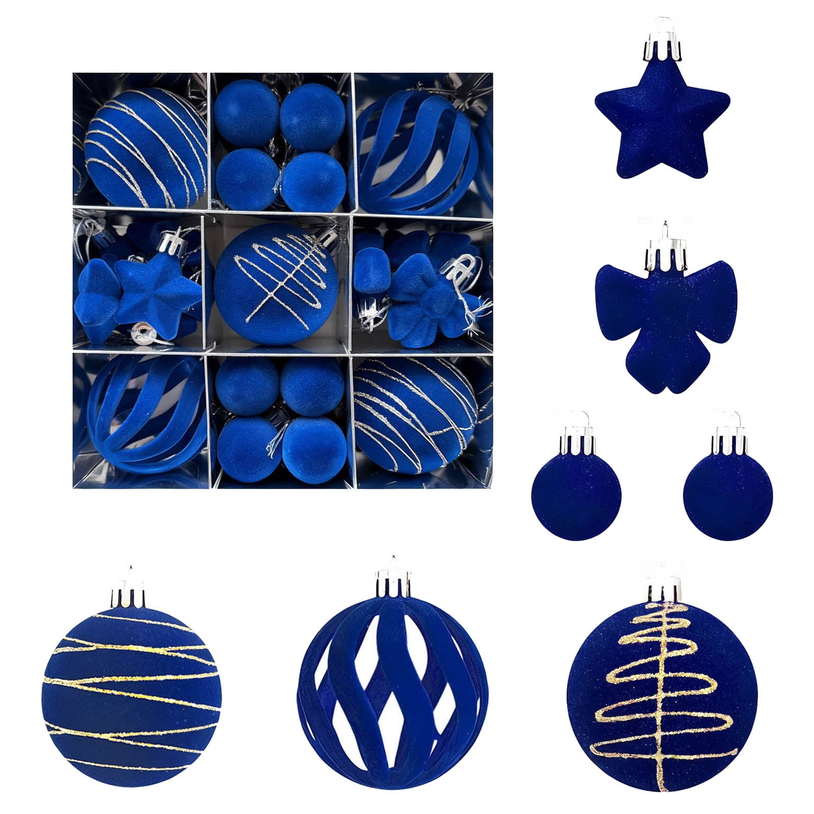 CY5O5ee Christmas Ornaments Set Shatterproof Fall Christmas Tree ...