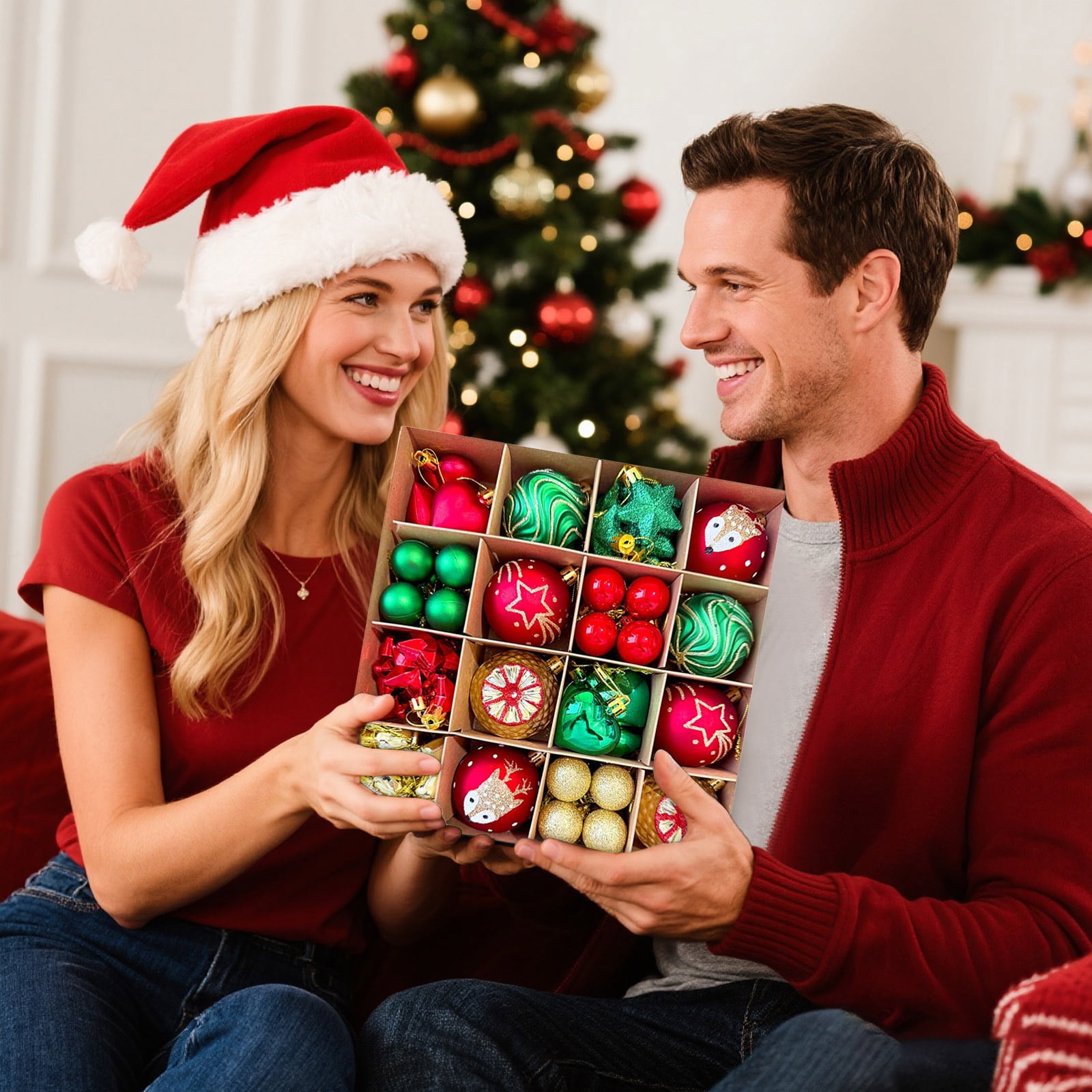 CY5O5ee Christmas Ornaments Set Shatterproof Fall Christmas Tree ...