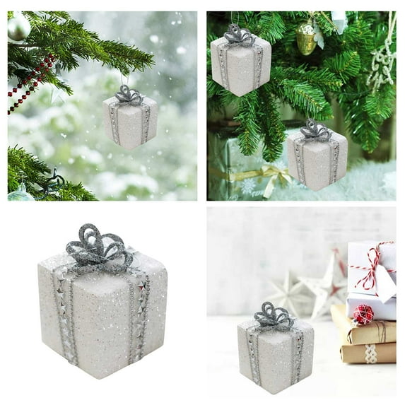 CY5O5ee Glitter Hanging Gift Box Shaped Christmas Tree Decoration ...