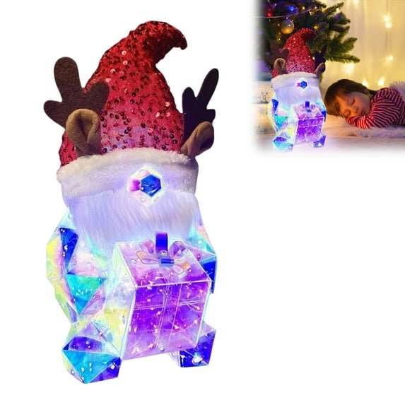 CY5O5ee Rainbow color 3D LED Santa Snowman Decoration Colorful Lighted ...