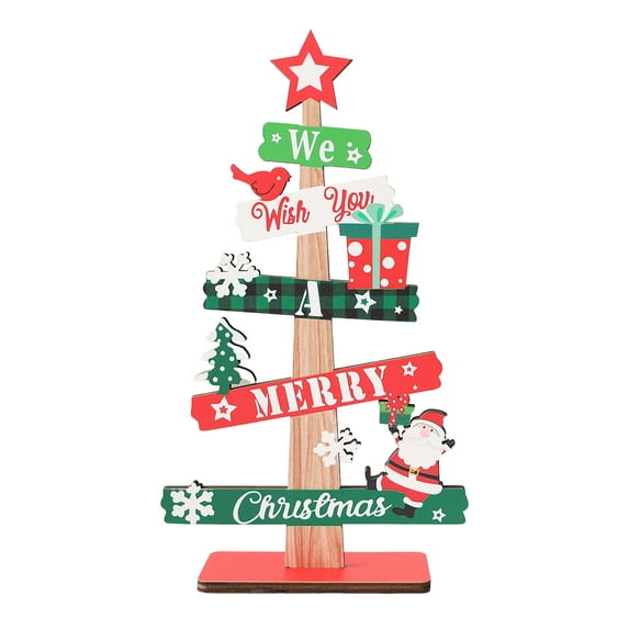 CY5O5ee Wooden Christmas Centerpiece Signs Christmas Tree Table ...