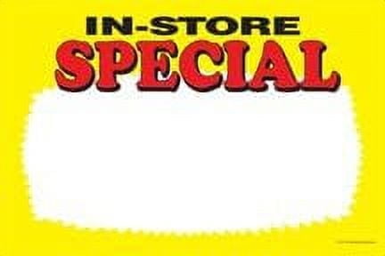 CYA211 Retail Price Signs, Cards "in Store Special" Red & Yellow "Sale ...