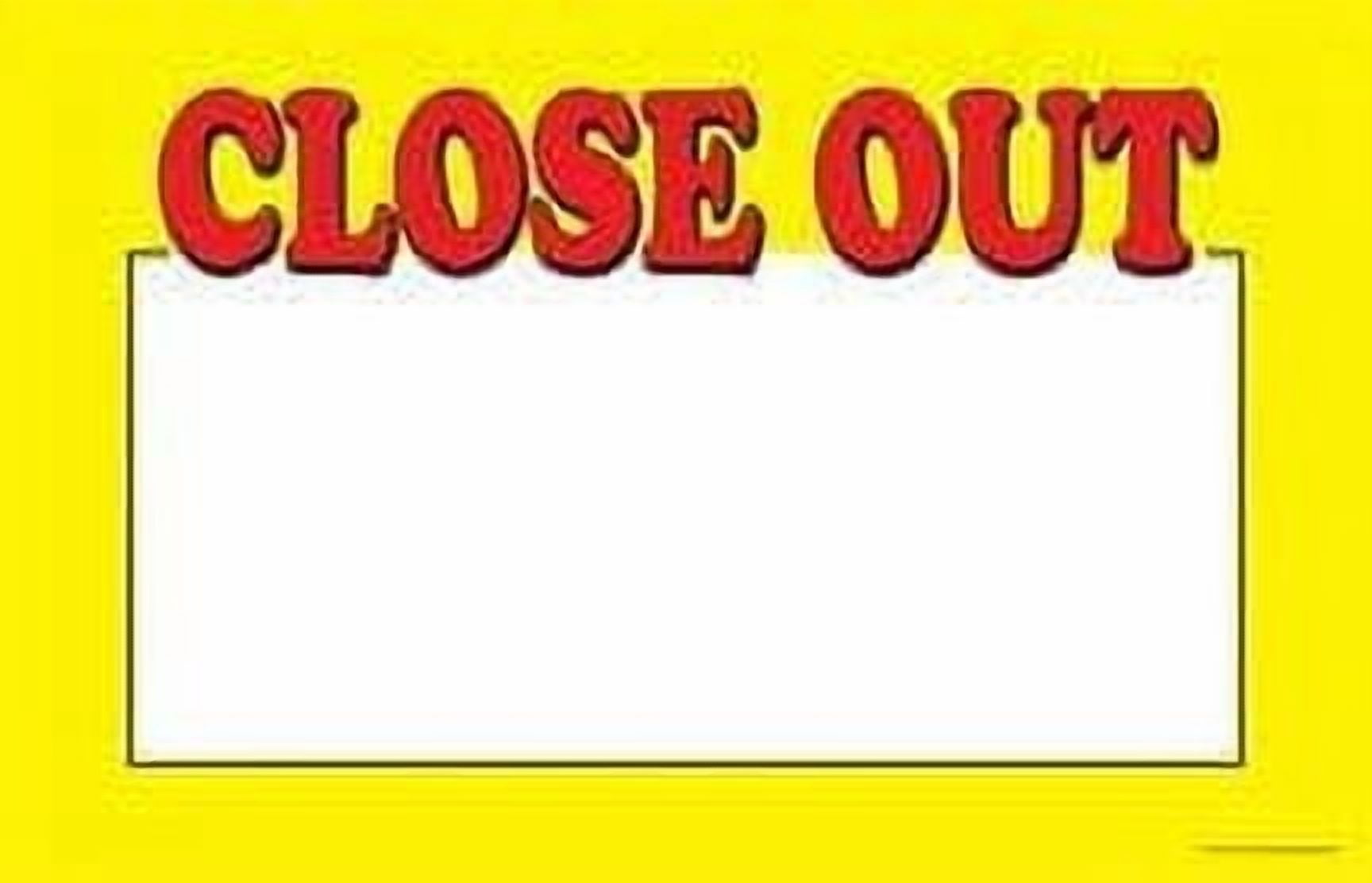 CYA213 Retail Price Signs, Cards "Close Out" Red & Yellow "Sale" Pack ...