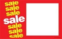 CYA215 "Sale Sale Sale" Retail Price Cards Signs Red and Yellow Pack of ...