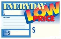CYB902 Everyday Price Low Retail Price Cards Signs Supermarket and ...