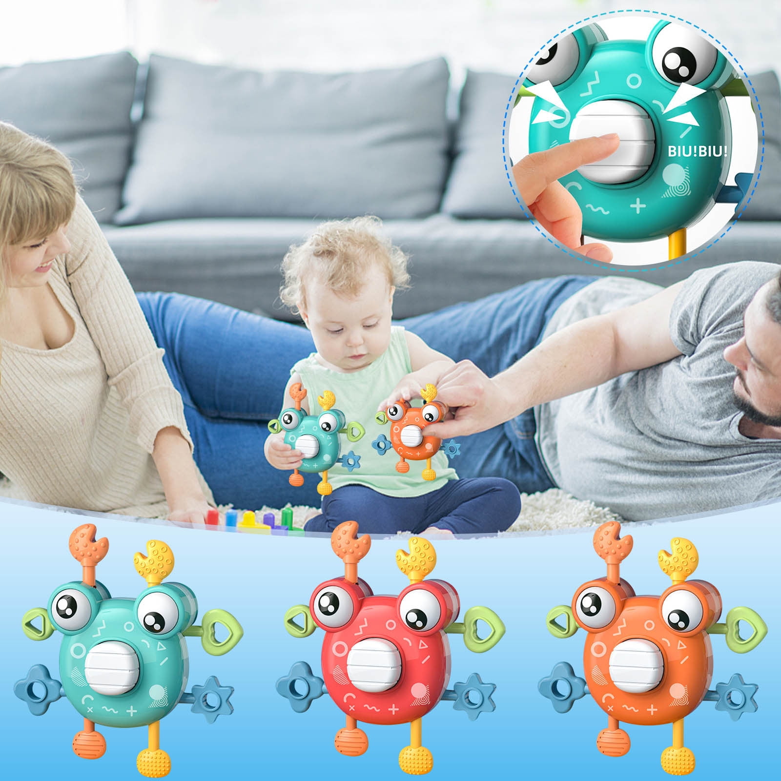 CYBIBO Baby Rattle, Baby Toys Clearance! Infant Finger Push Taste ...