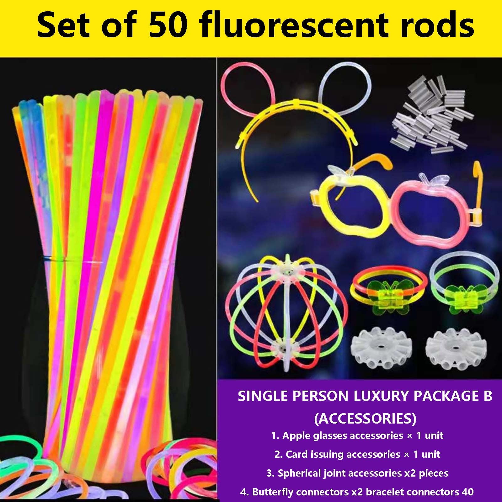 CYBIBO Glow Sticks Bulk Party Pack, Party Favors for Kids 4-8, 100 ...