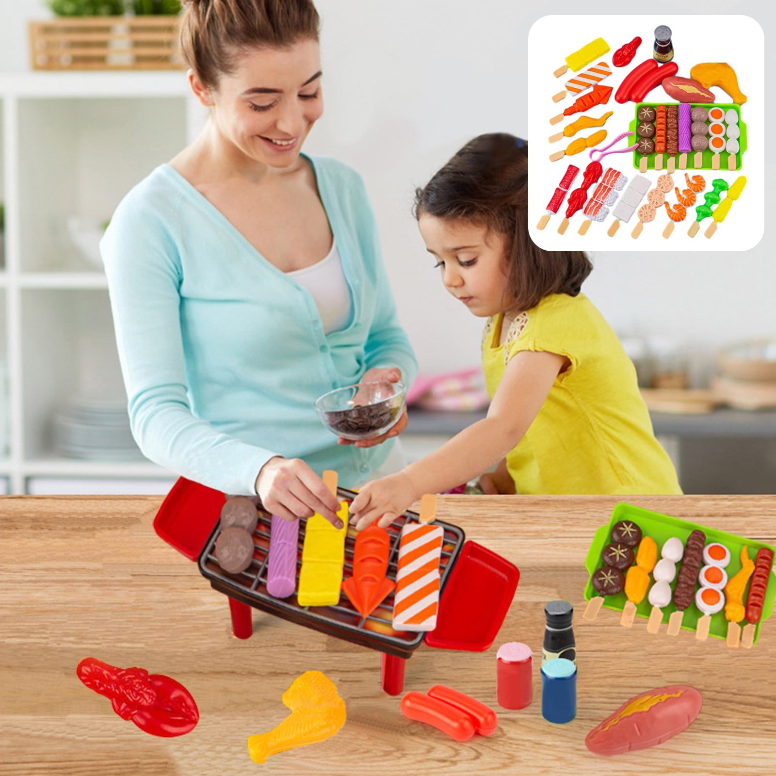 CYBIBO Kids Kitchen Playset, Kids Grill Playset，Play Food Sets for Kids ...