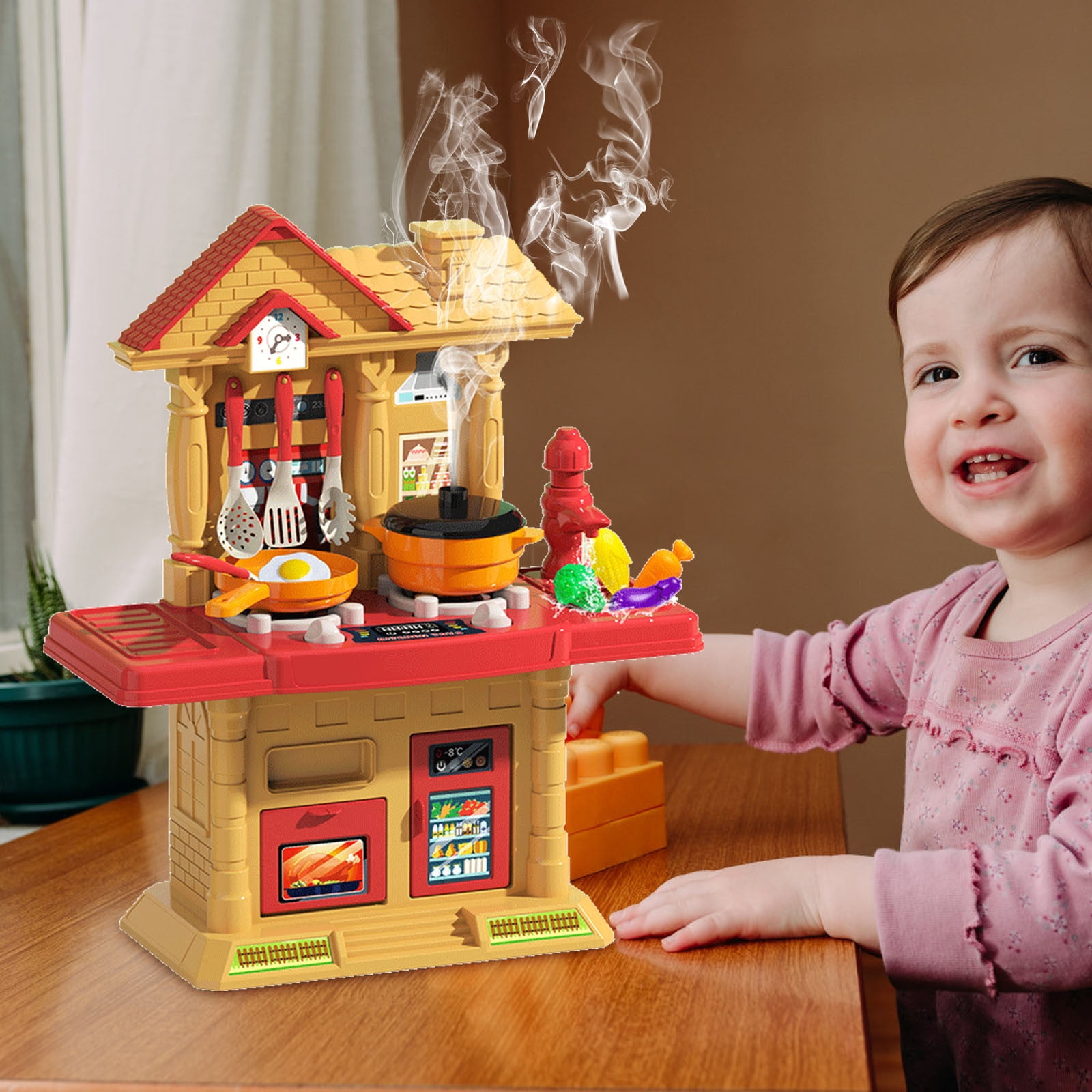 CYBIBO Play Kitchen, Toy Kitchen, Children Play House Kitchen Toy Set 3 ...