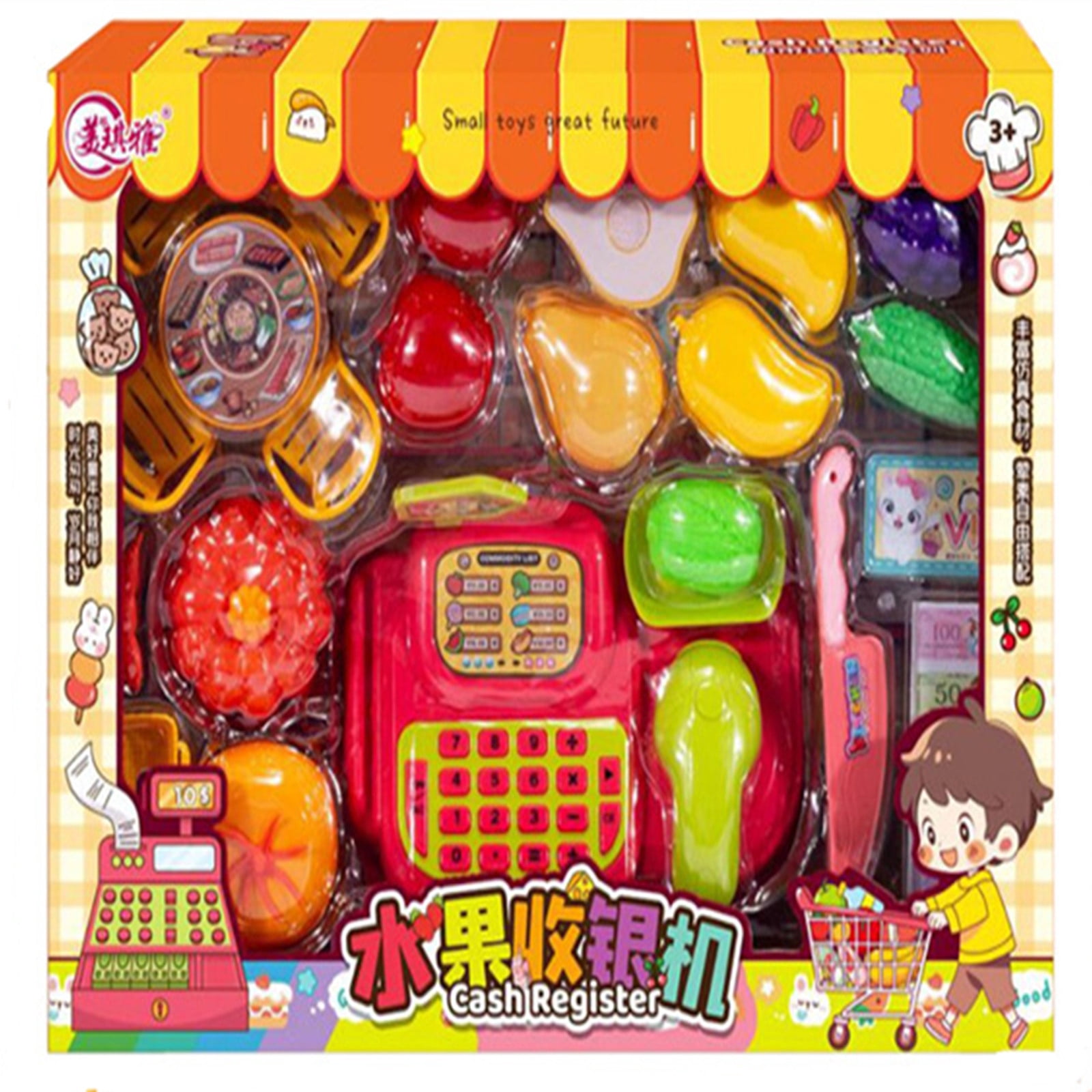 CYBIBO Pretend Play Toys, Kids Kitchen Accessories, Mimic Supermarket ...
