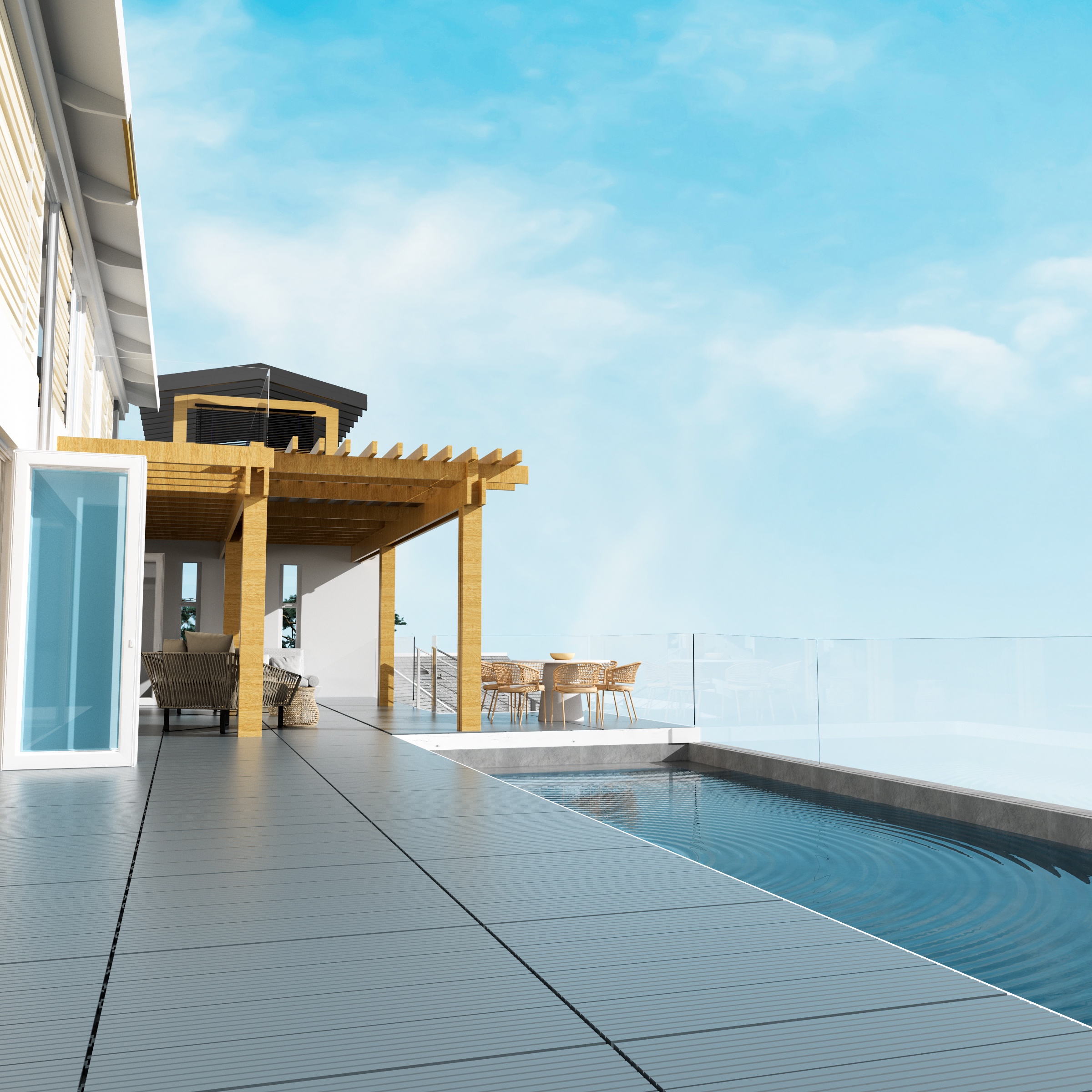 CYBORIS 44PCS Interlocking Patio Deck Tiles 12 x 12in, Floor Tiles ...