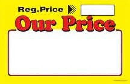 CYC216 "Our Price Regular Price" Retail Price Cards Signs - Red and ...