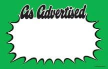 CYC319 "As Advertised" Retail Price Cards Signs - Green and Black Pack ...