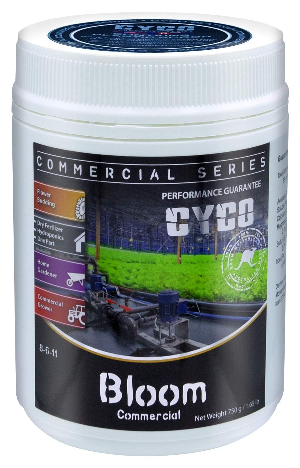 CYCO Commercial Series Bloom - Hyroponic Fertilizer (8-6-11) (750 Grams ...