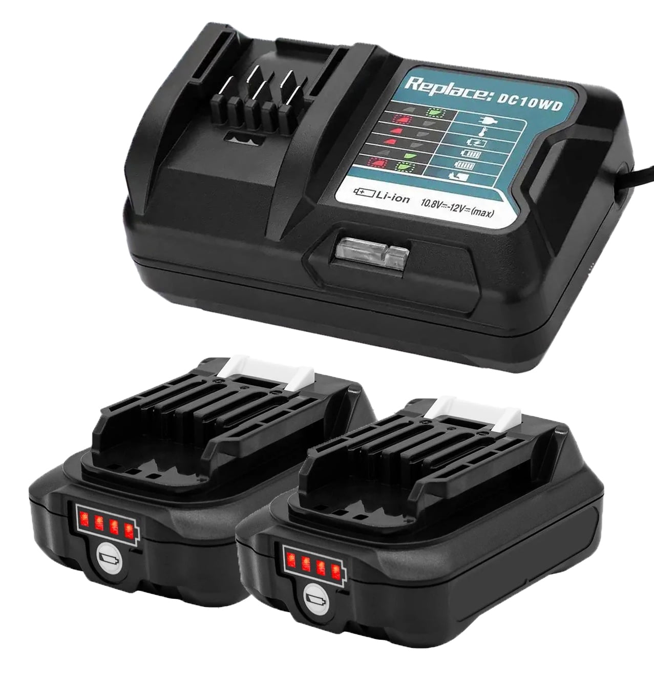 CYDZ Battery Replace for Makita BL1021B BL1041B BL1020 BL1040 BL1016 Charger Replace for DC10WD DC10SB for Power Tools DF031D DF0331D TD110D JR103D TM30D TM30DZ 12V 2.0Ah Walmart