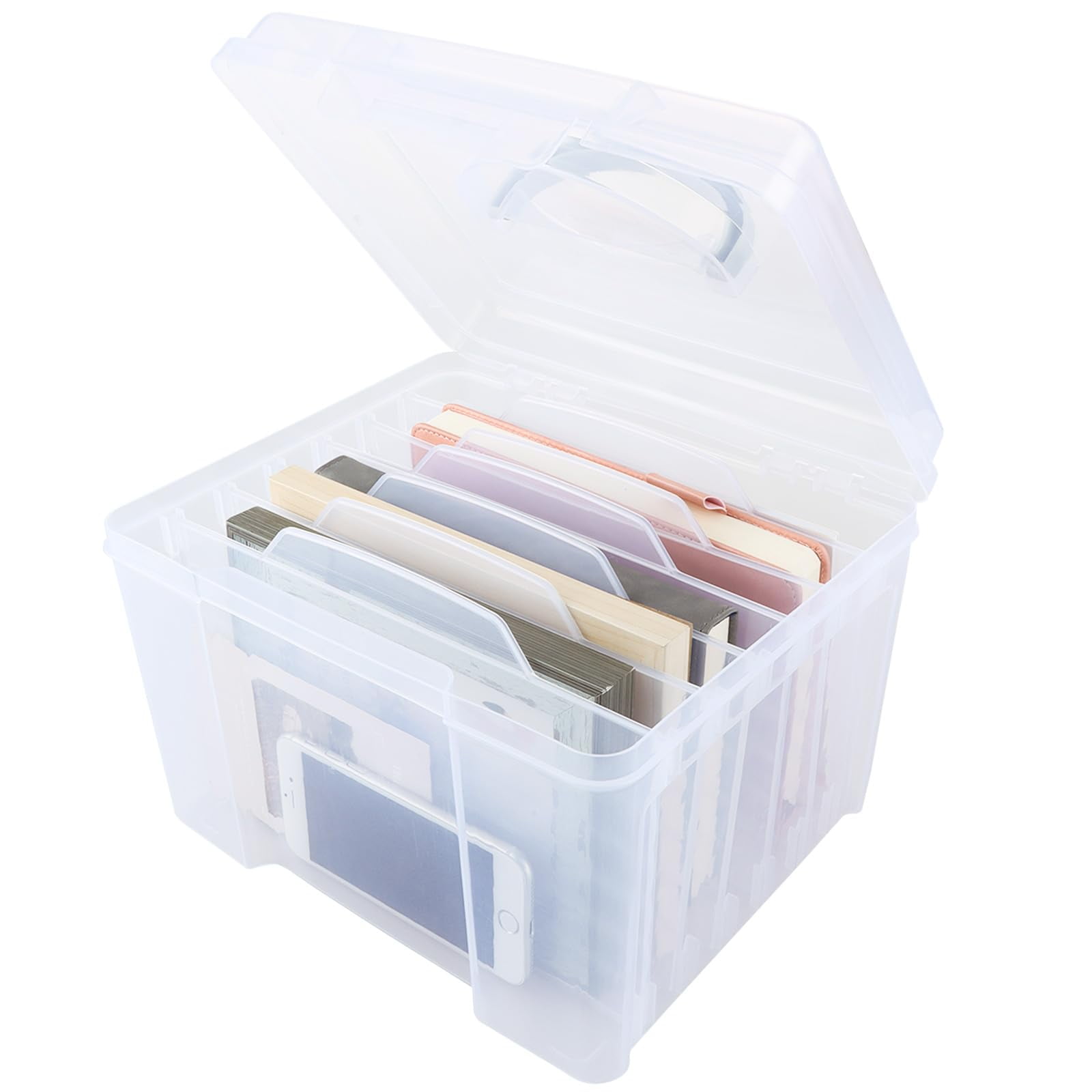 CYEAH 1 PcsTRDN Greeting Card Storage & Organizer Box with 6 Adjustable ...