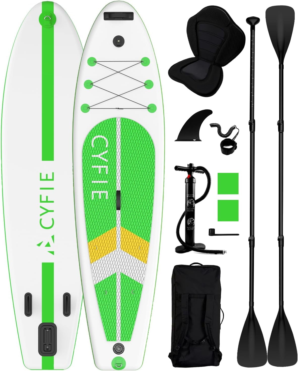CYFIE 10.6ft Inflatable Paddle Board for Adult, Premium SUP Stand up ...