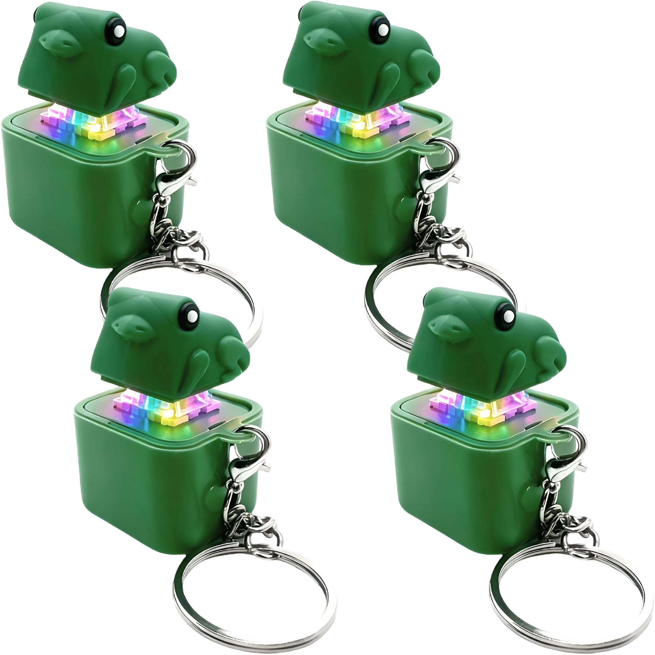 CYFW 4 PACK Frog Croaking Fidget Toy,Frog Croaking Keychain With Sound ...