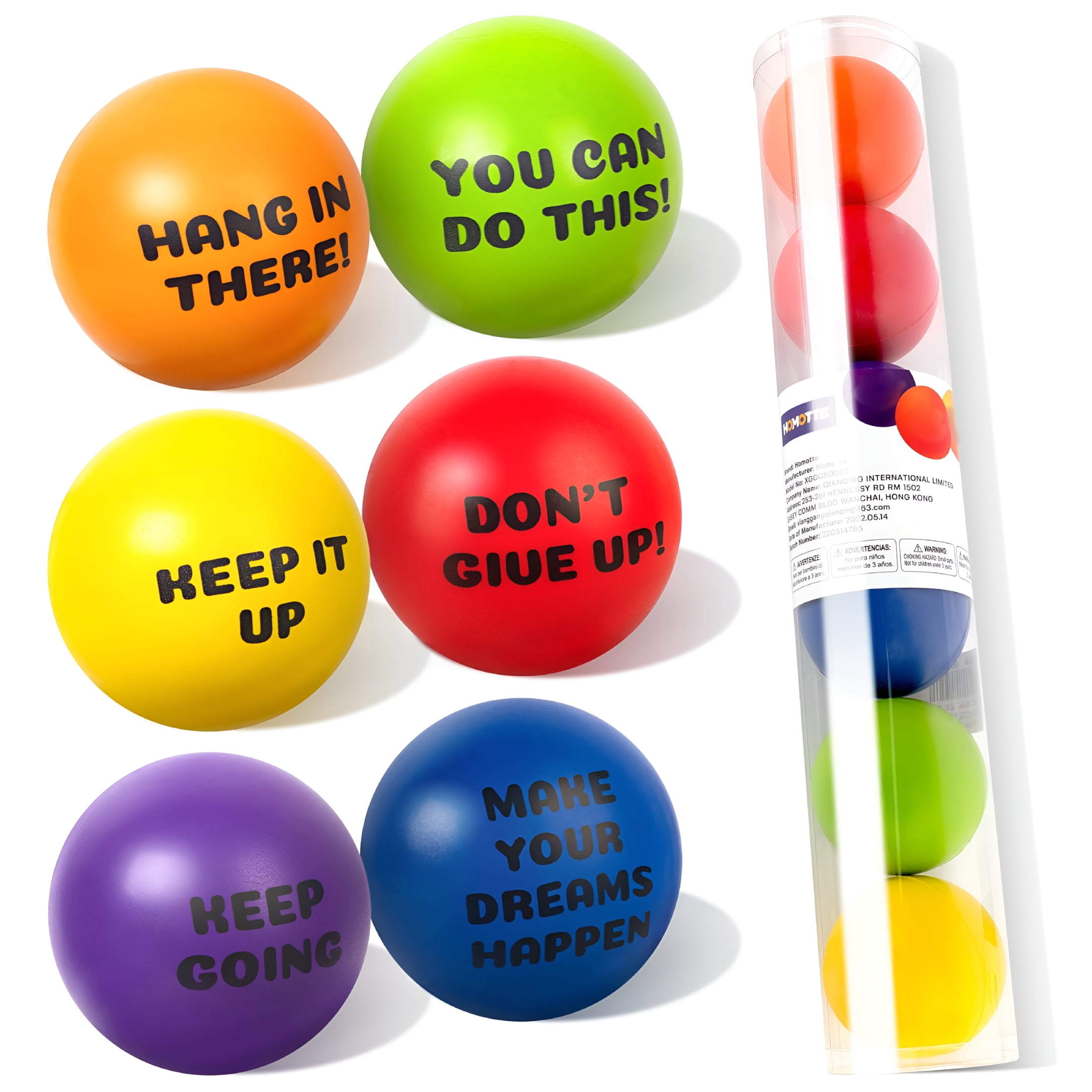 CYFW 6 Pcs Motivational Stress Balls, Inspirational Stress Relief Balls ...