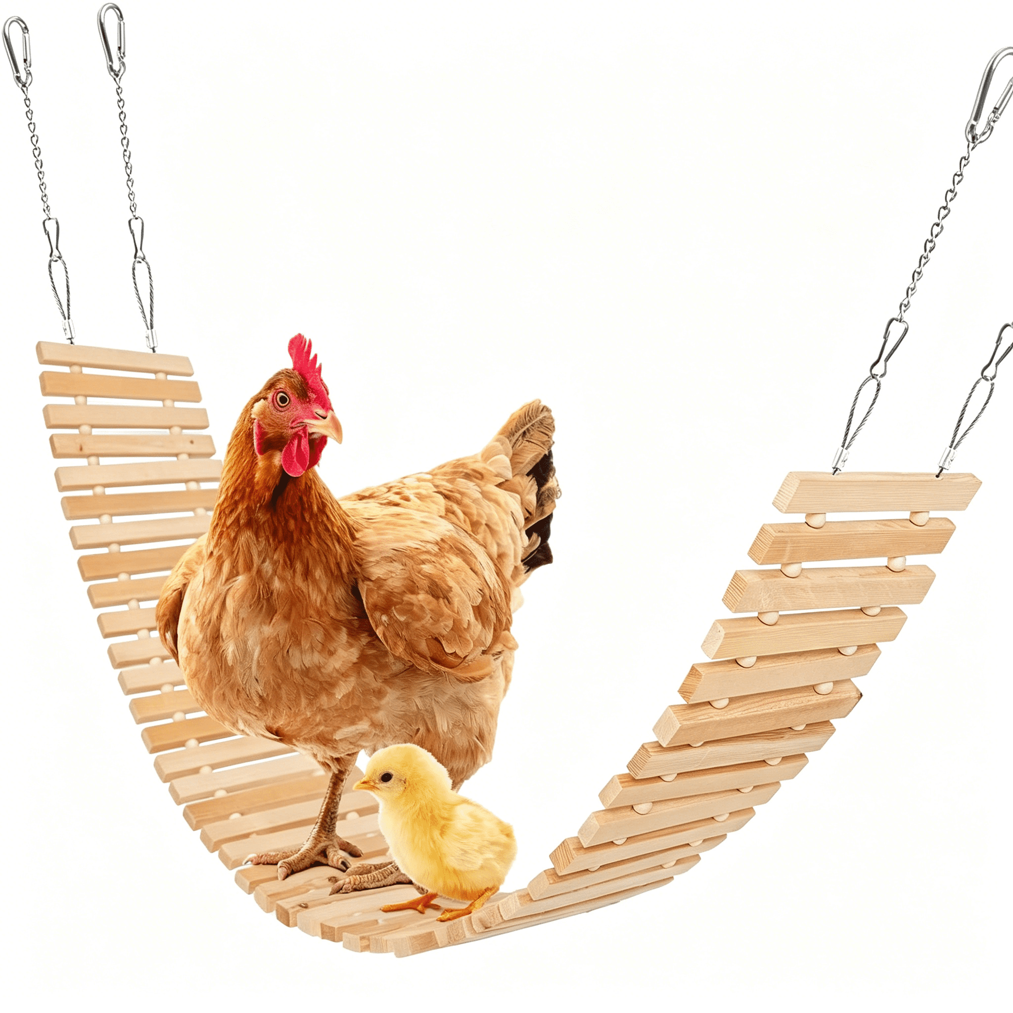 CYFW Chicken Coop Toy Natural Wooden Chicken Swing & Bridge Toys Multi ...